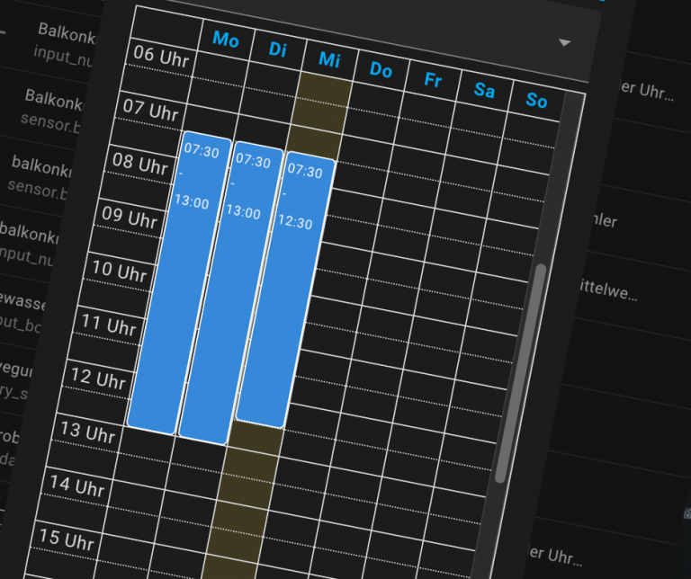 einfach Wochenzeitplan in HomeAssistant erstellen - so gehts